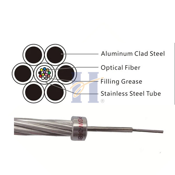 OPGW Optical Ground Wire ACS Wire G652D Fiber Optic Cable