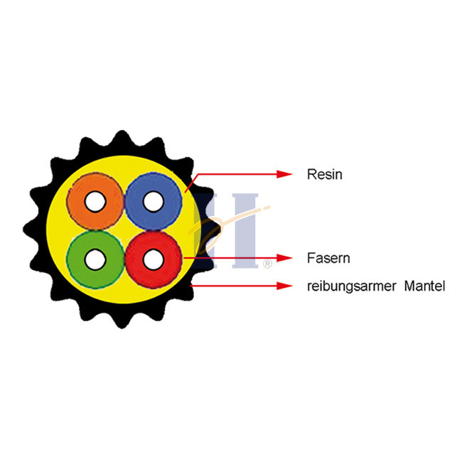Yellow Groove Surface EPFU Cable 1.15mm Diameter 2f Fiber Count