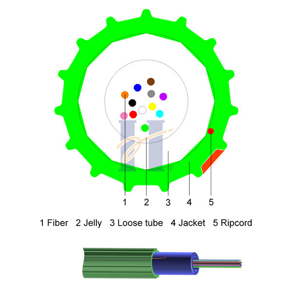 12 Fiber G652D Micro FTTH Fiber Optic Cable Air Blowing
